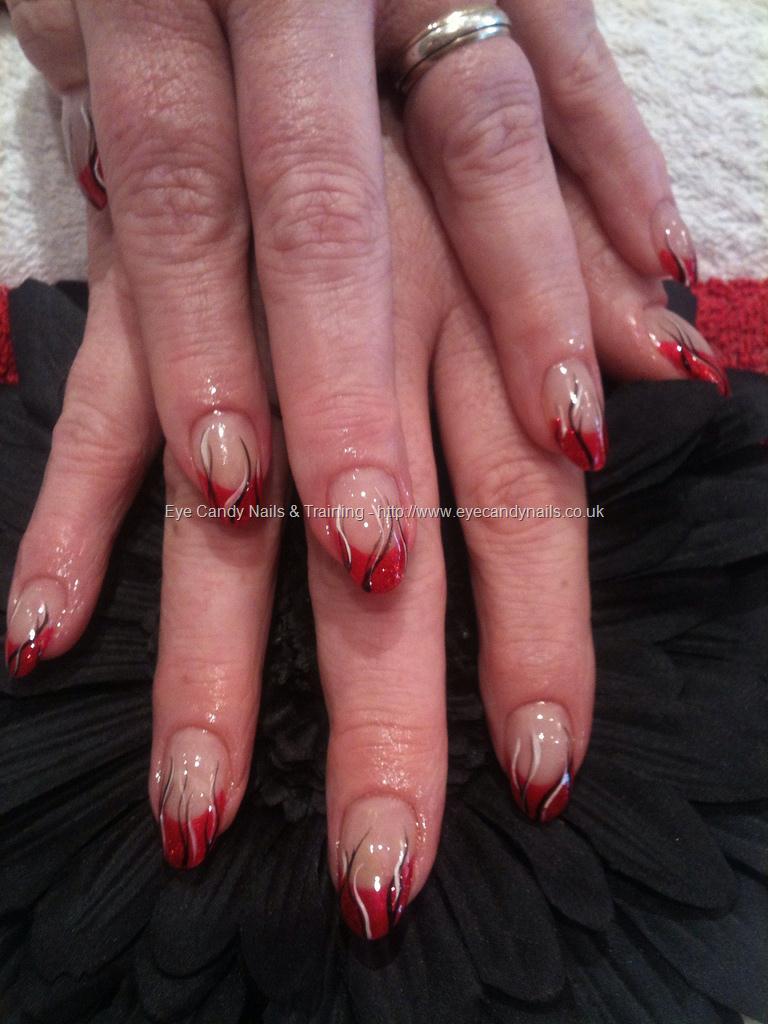 Eye Candy Nails And Training Red Freehand Nail Art By Elaine Moore On